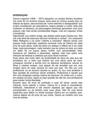 Análise literária - Clarice Lispector | PDF