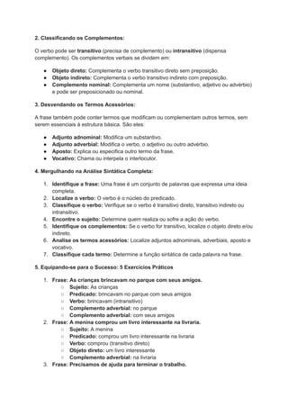 Análise Sintática - Prepare-se para o Enem | PDF