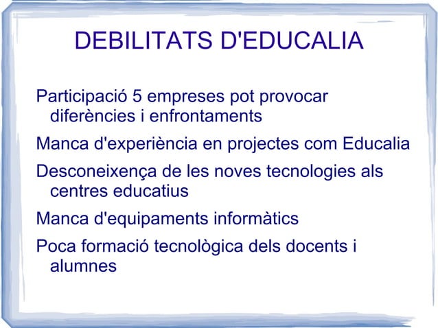 ANÀLISI DAFO D'EDUCALIA | ODP