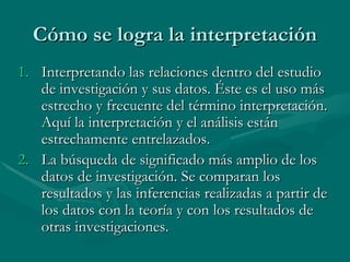 El análisis de los datos | PPS
