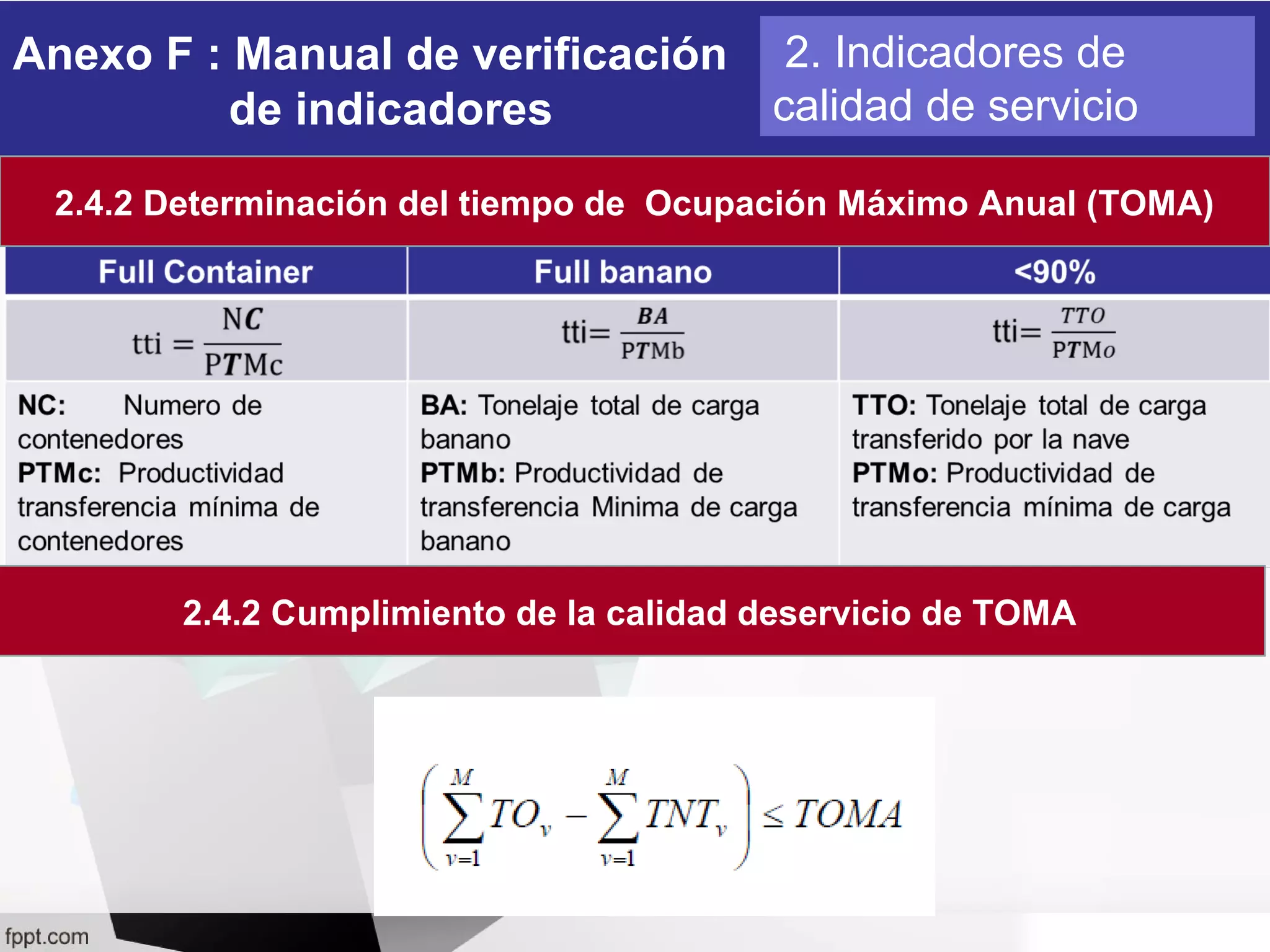 Análisis del anexo F de la concesión de CONTECOM | PPT