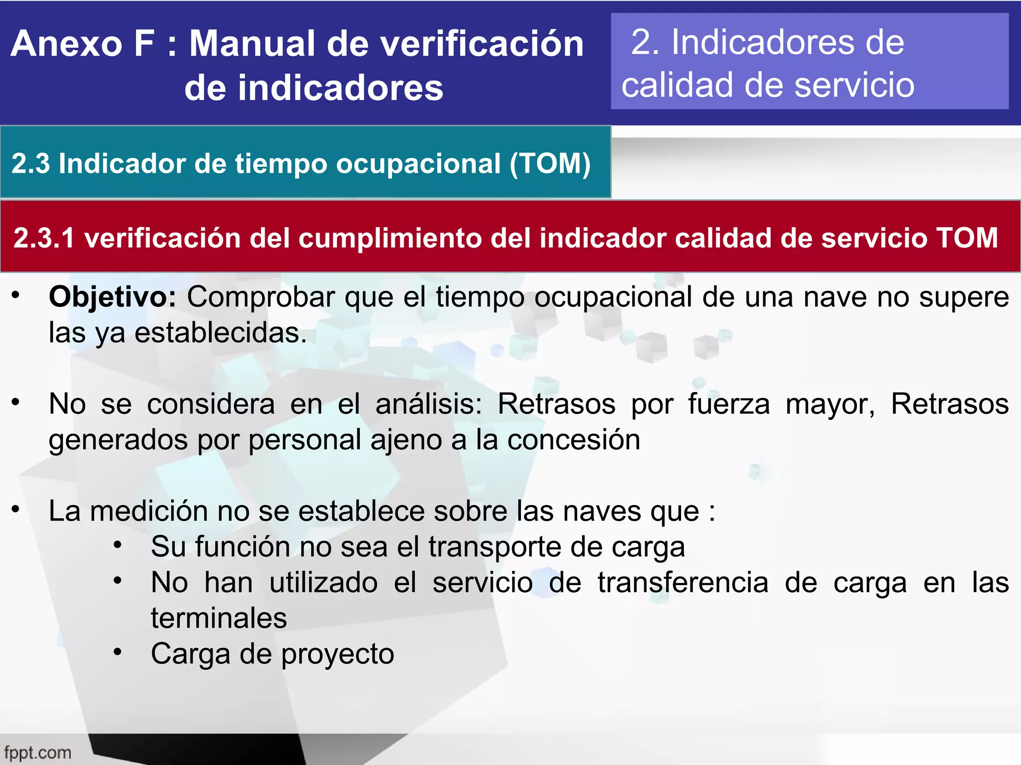 Análisis del anexo F de la concesión de CONTECOM | PPT