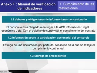 Análisis del anexo F de la concesión de CONTECOM | PPT