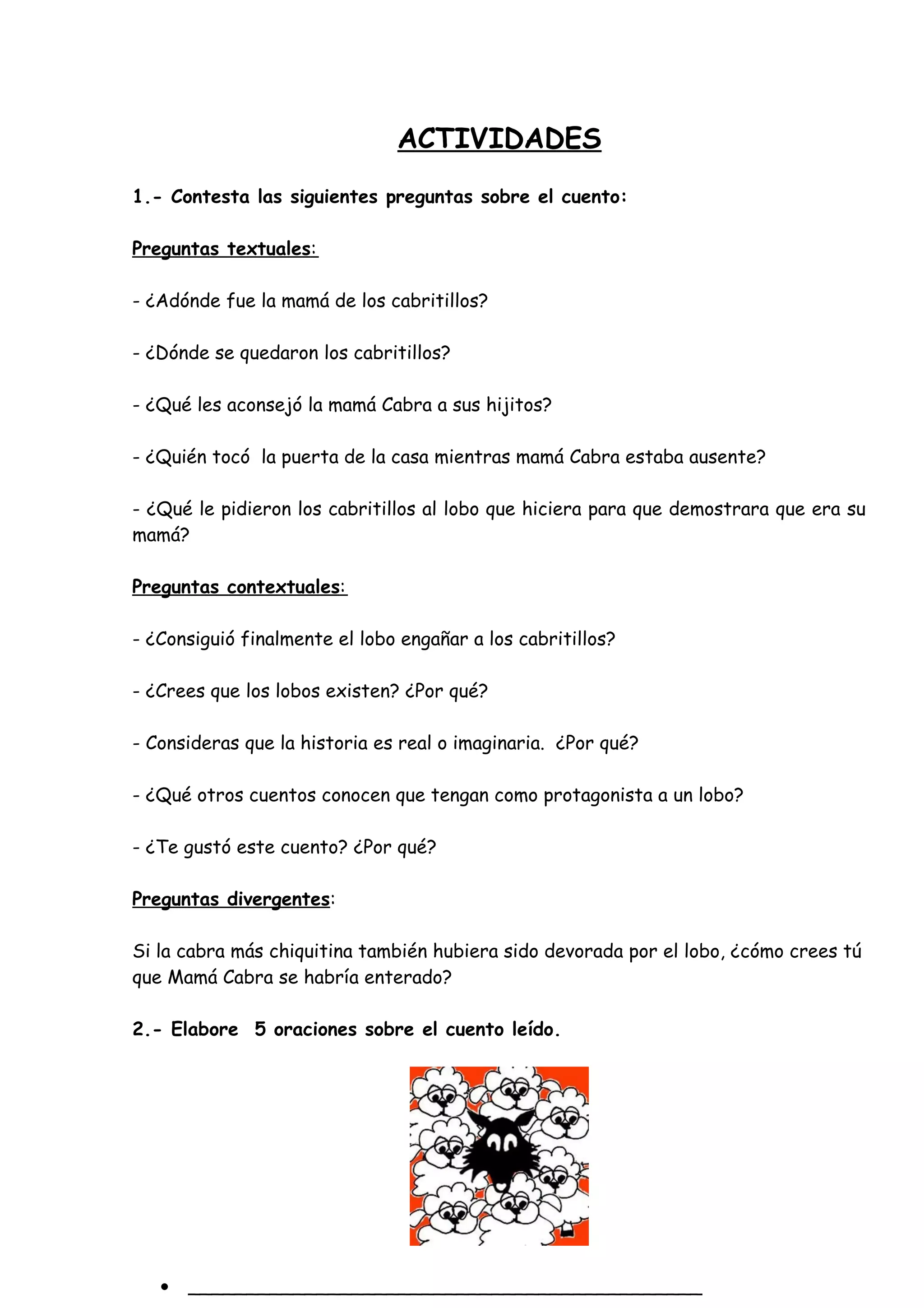 AnáLisis De 3ero Mamá Cabra Y Los Siete Cabritillos | DOC