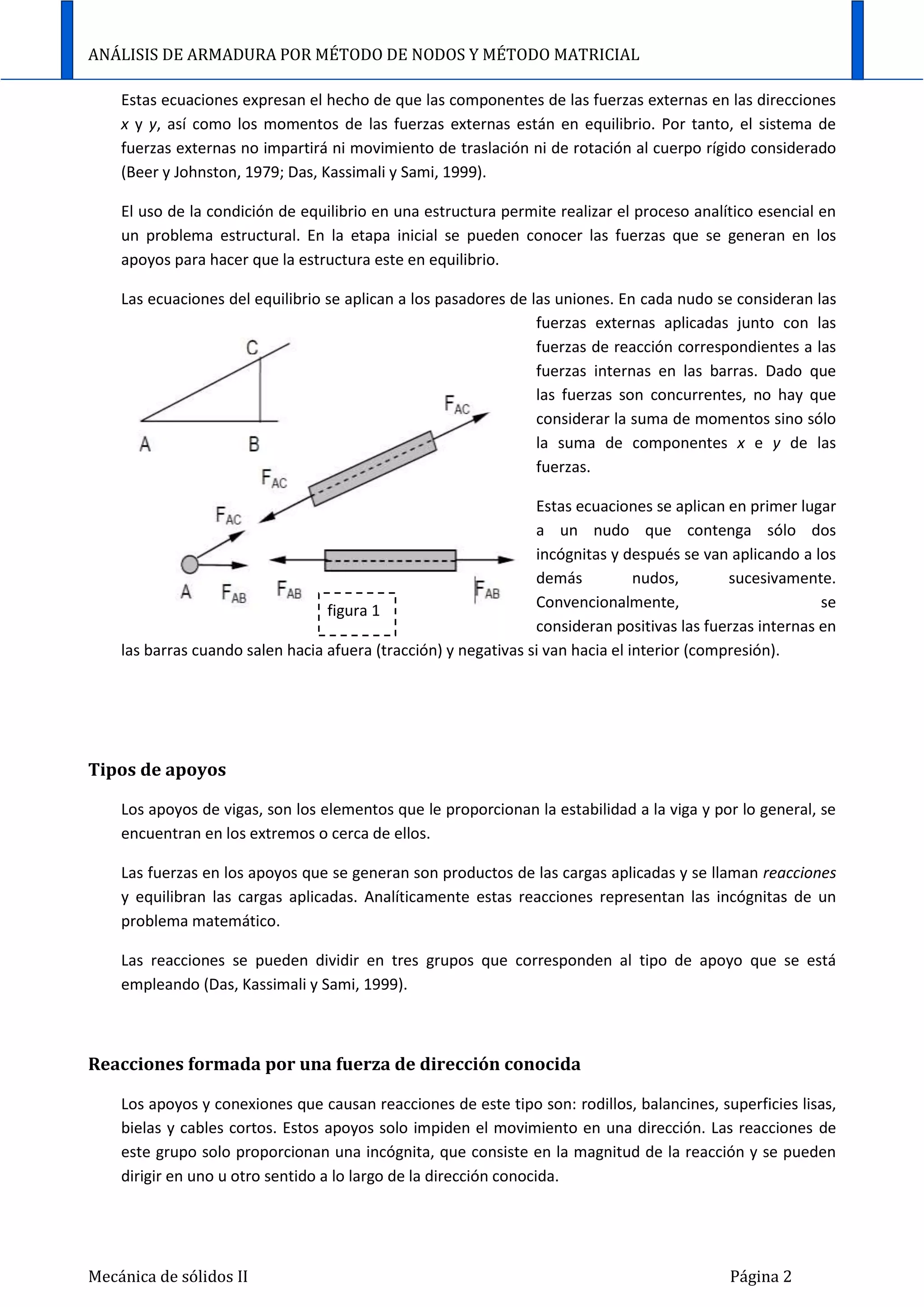 Análisis de armadura por método de nodos y método matricial | PDF