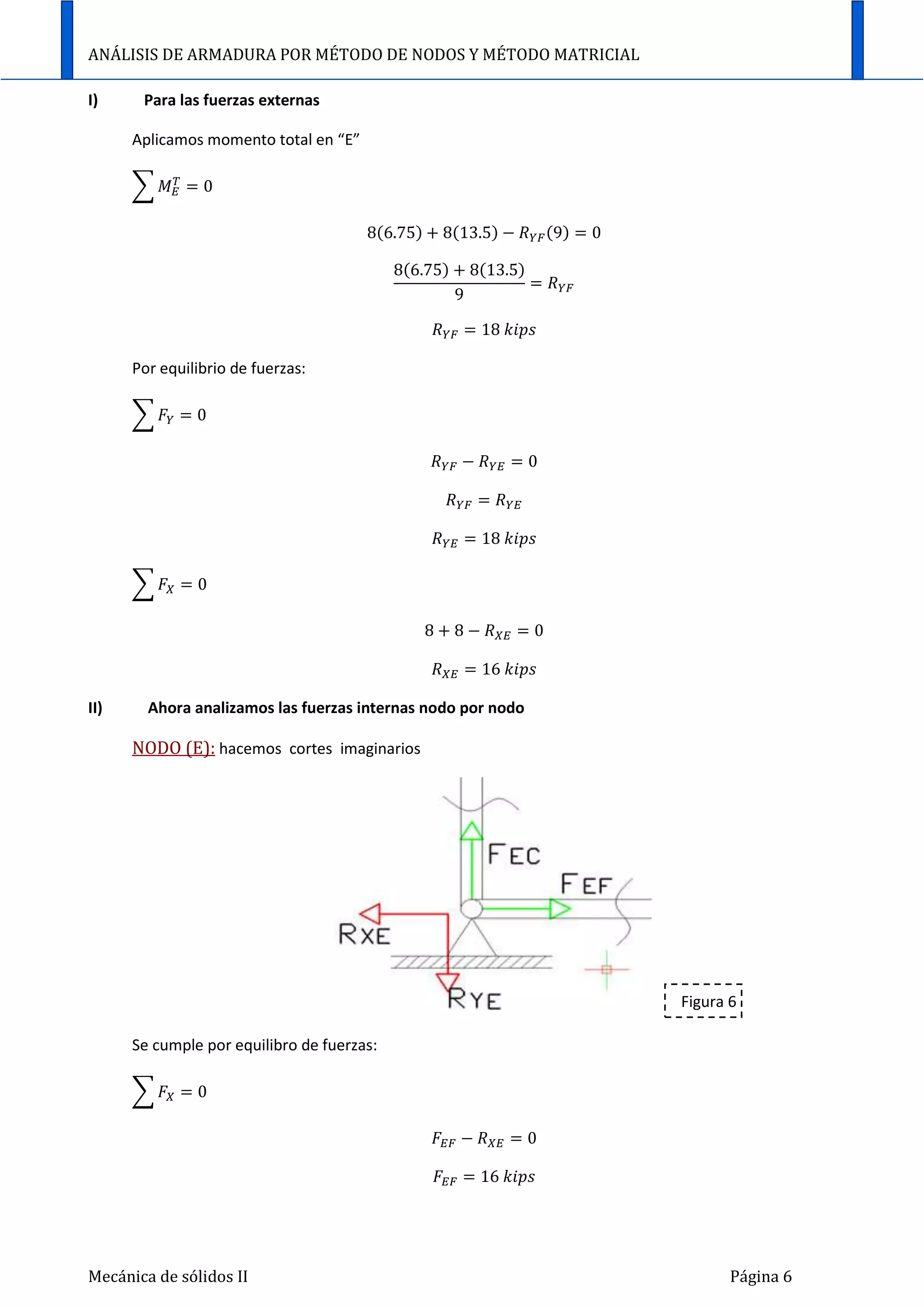 Análisis de armadura por método de nodos y método matricial | PDF