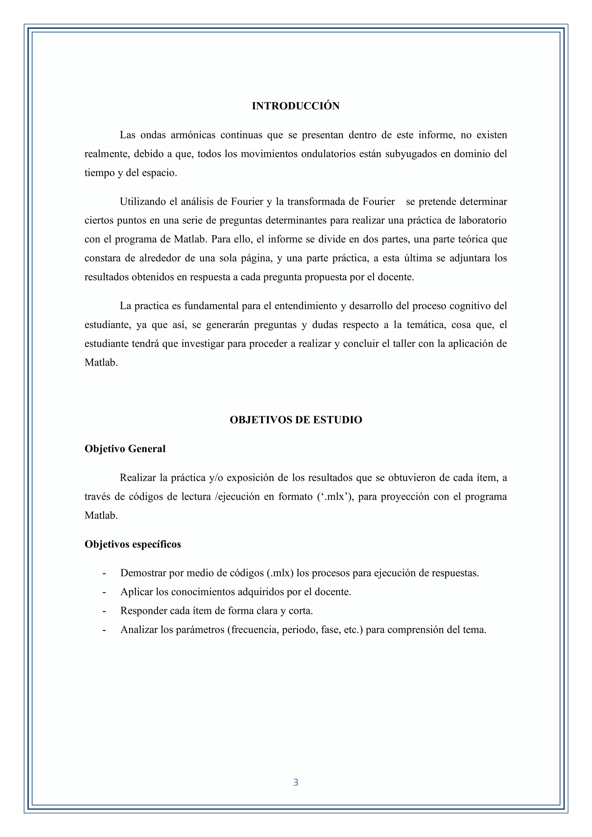 Análisis de Fourier taller de Matlab | PDF