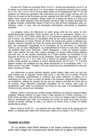 Análisis de la primera epístola universal del apóstol pedro | DOCX