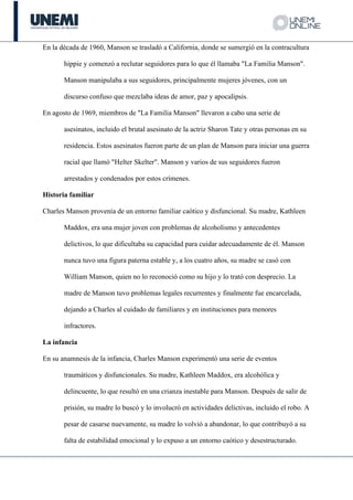 Análisis del caso clínico I Manson. amnamesis pdf | PDF
