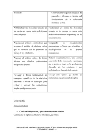 Análisis del lenguaje teatral 5º orientacion arte | PDF