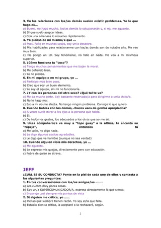 Análisis de los personajes apartamento | DOCX