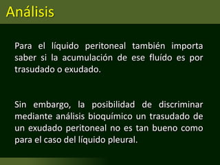 Análisis de líquido peritoneal | PPTX