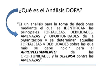 Análisis DOFA | PPTX