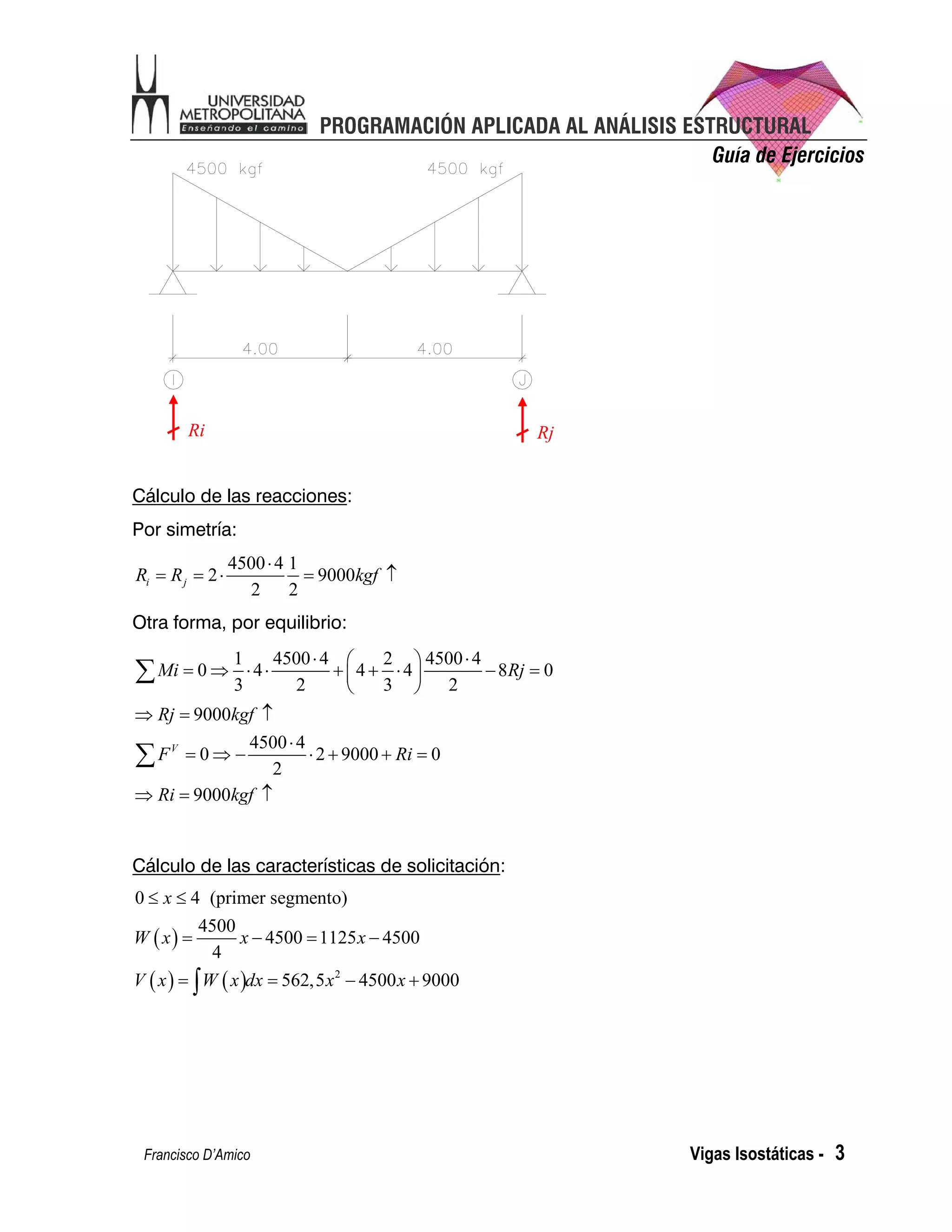 Análisis estructural solución de vigas por integración [guía de ejercicios] | PDF