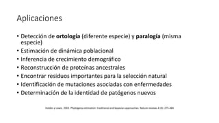 Qué es la filogenética? • Reconstrucción de la historia evolutiva de ...