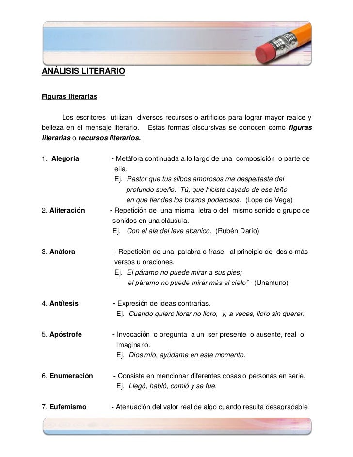 Analisis Literarios Ejemplos Definicion