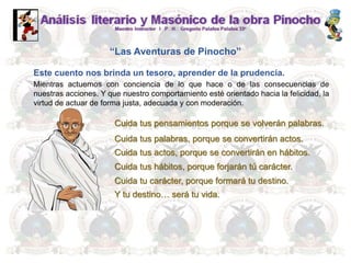 Análisis literario y Masónico de Pinocho MRGM Gregorio Palafox Palafox ...