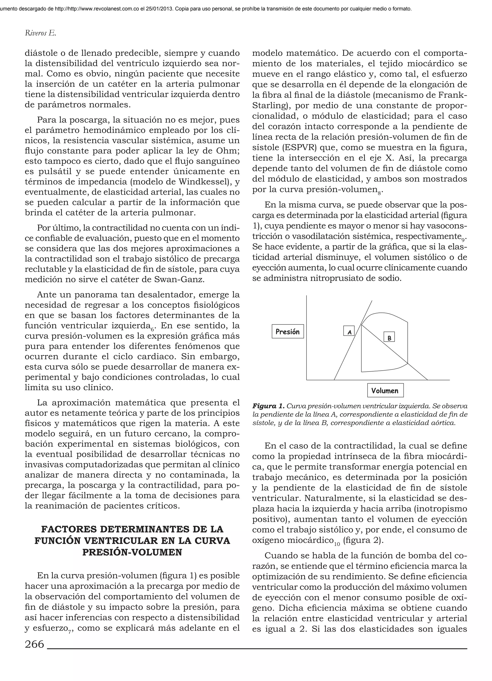 Análisis matemático de la curva presion volumen del ventriculo ...