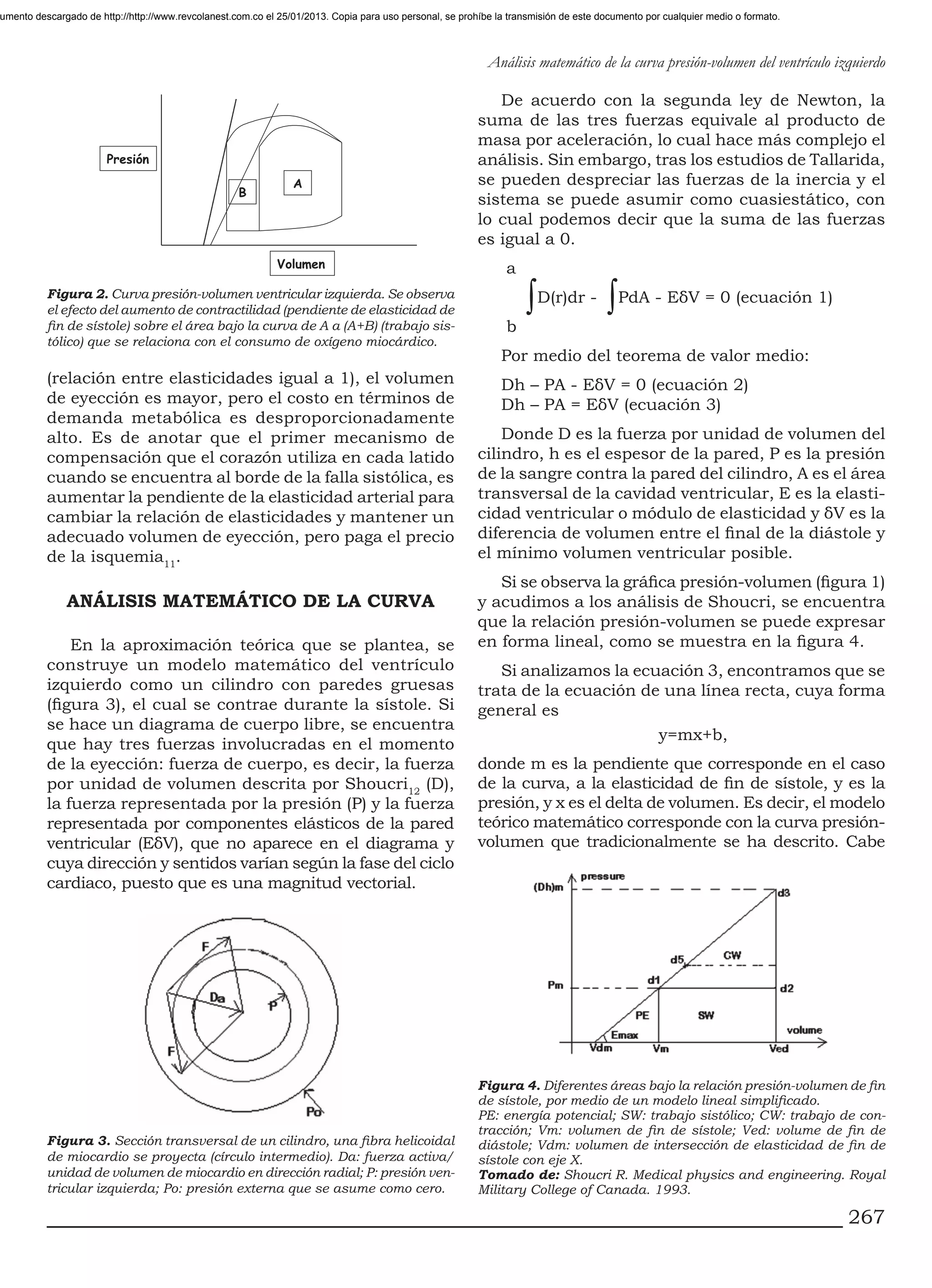 Análisis matemático de la curva presion volumen del ventriculo ...