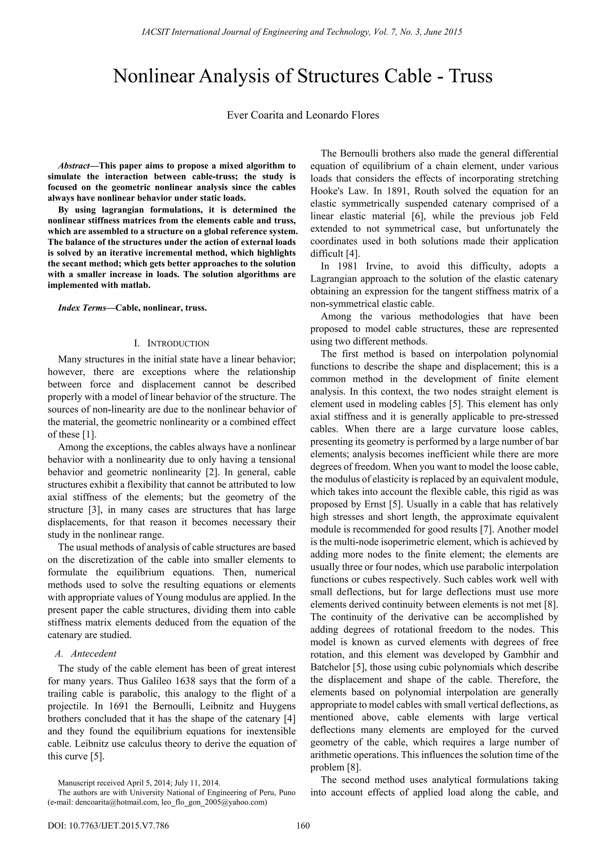 Análisis no lineal de estructuras de cables | PDF