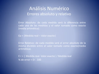 Análisis numérico - Cálculo numérico y manejo de errores | PPTX ...