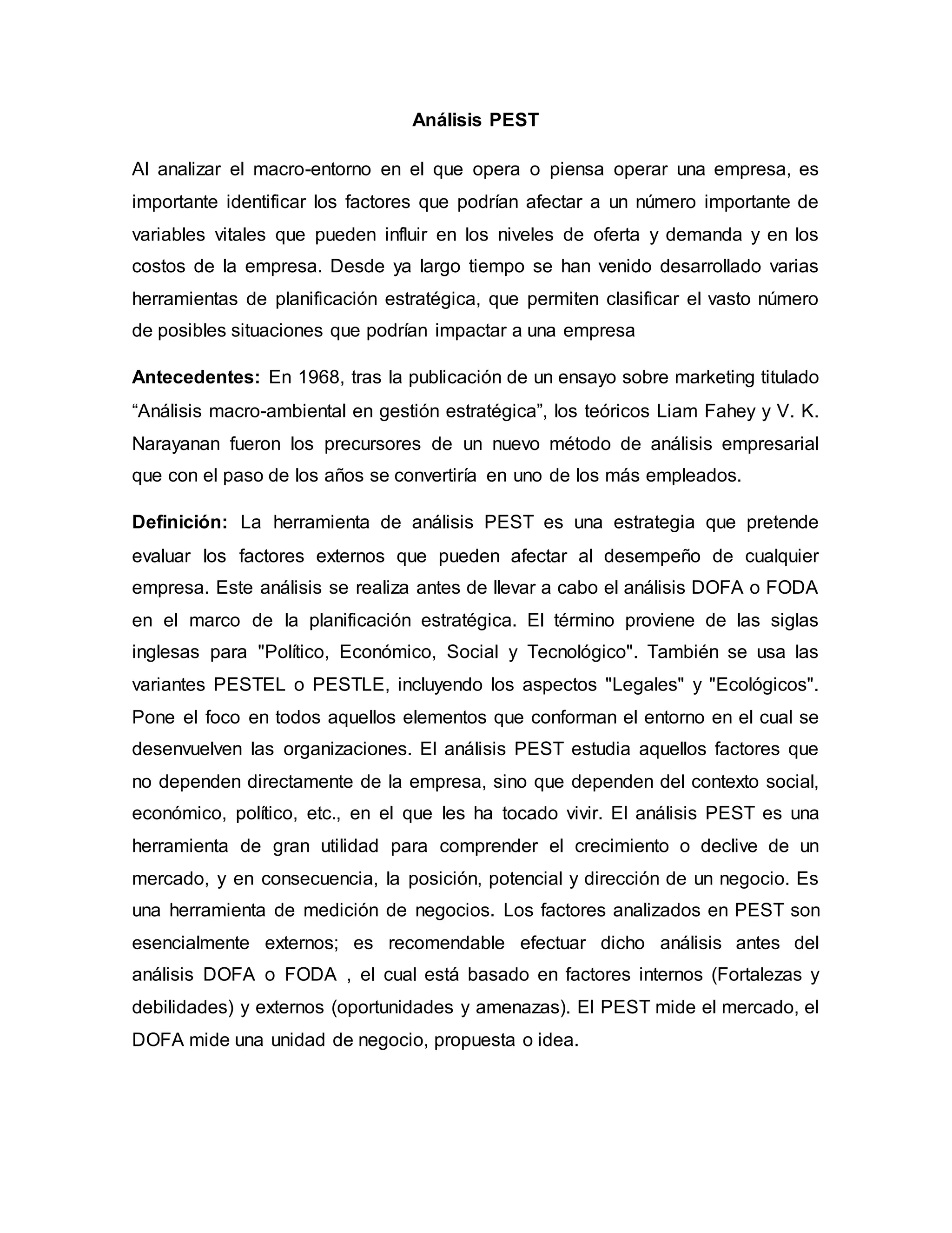 Análisis pest | DOCX