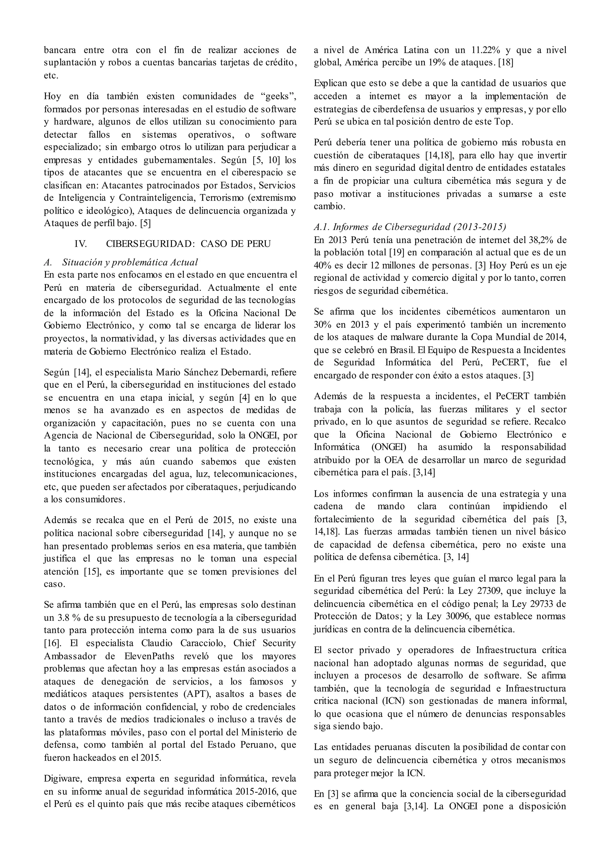 Análisis situacional de la ciberseguridad en perú y países ...