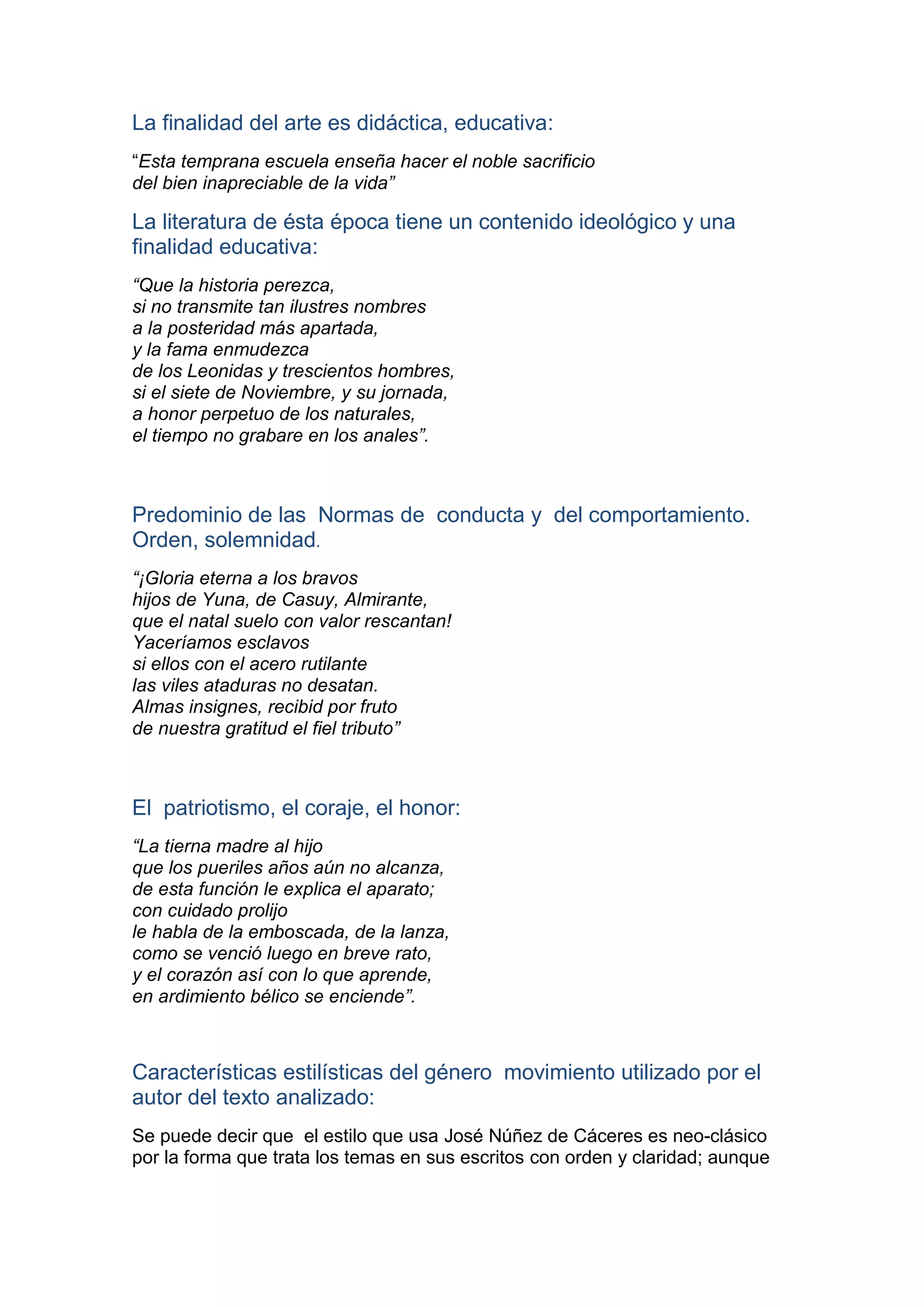 Análisis sobre jose nunez de caceres | DOCX
