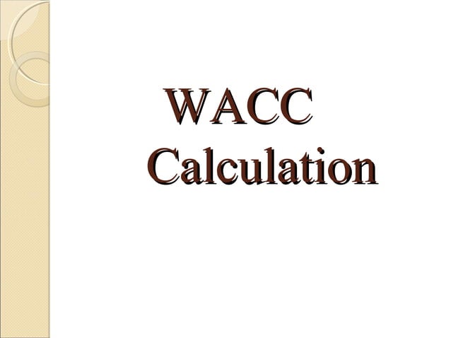Anıl Sural - WACC Calculation | PPT