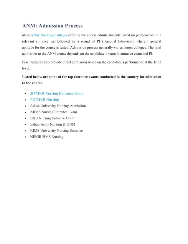 ANM | PDF | Undergraduate Education | College Education