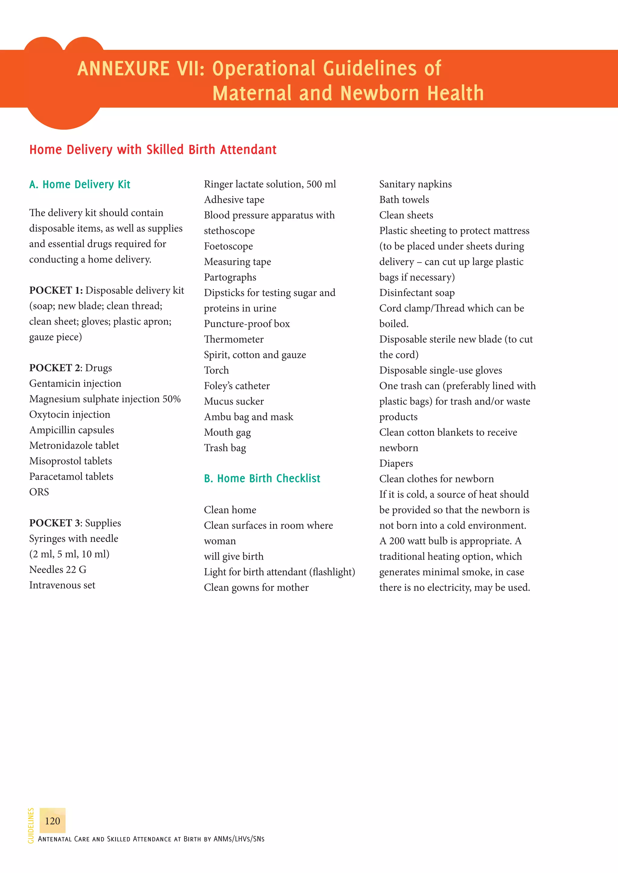 Guidelines for antenatal care and skilled attendance at birth by ANMs ...