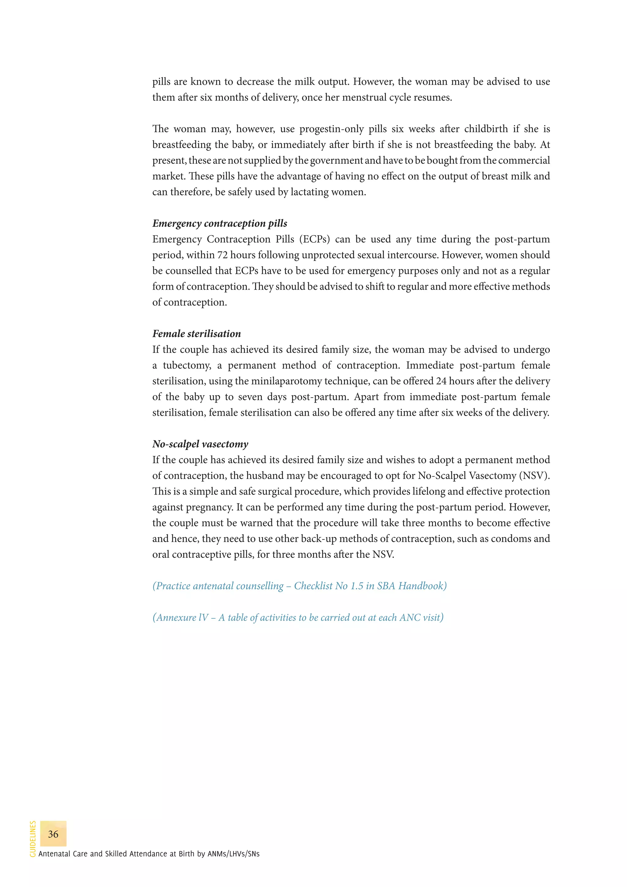 Guidelines for antenatal care and skilled attendance at birth by ANMs ...