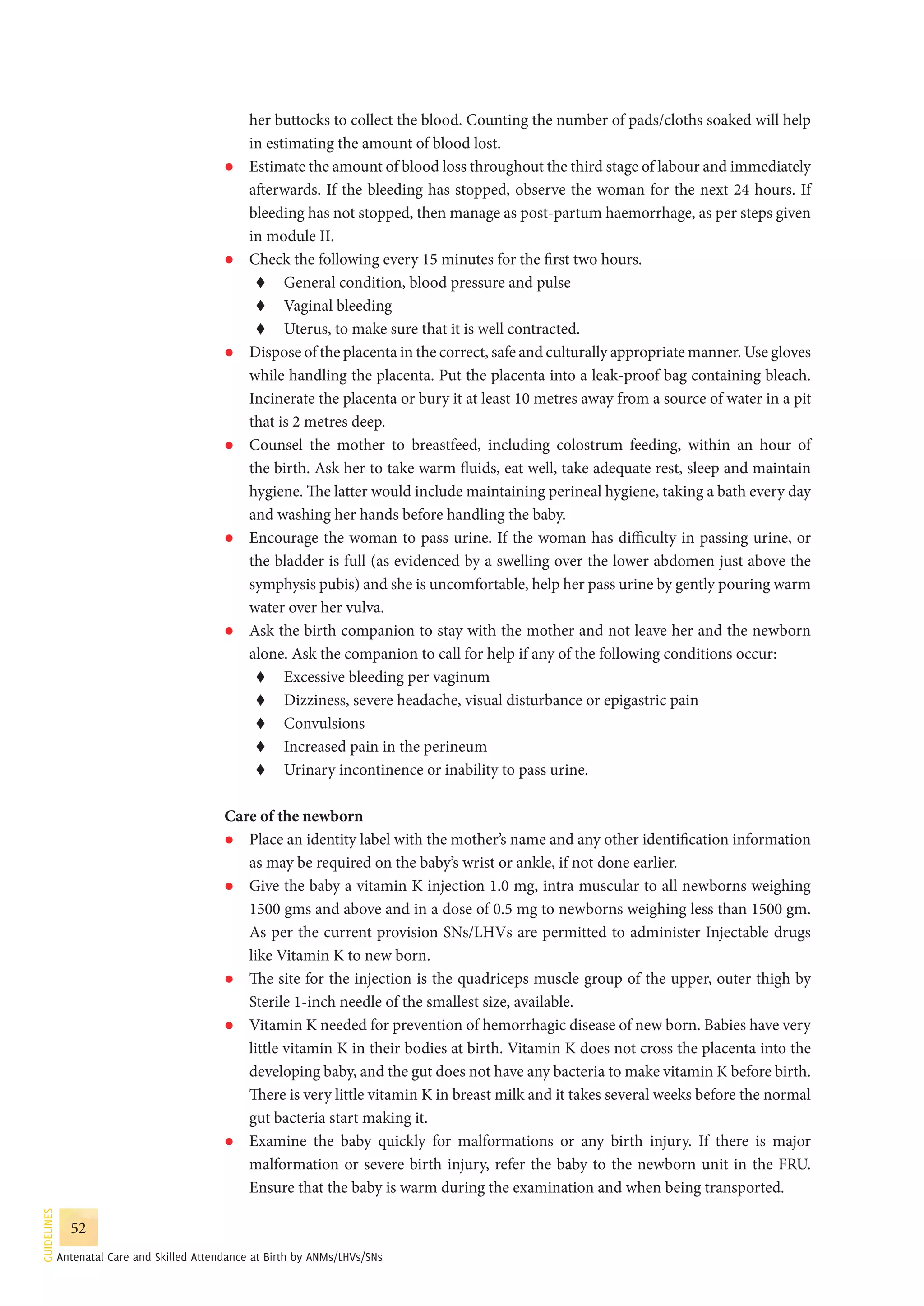 Guidelines for antenatal care and skilled attendance at birth by ANMs ...