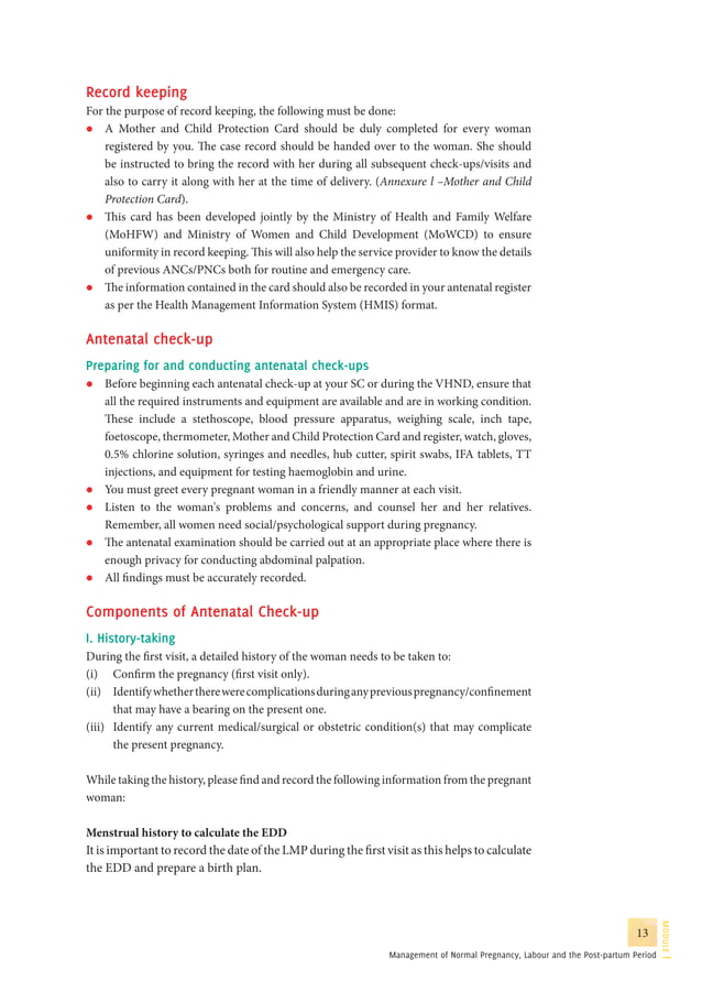 Guidelines for antenatal care and skilled attendance at birth by ANMs/LHVs/SNs | PDF