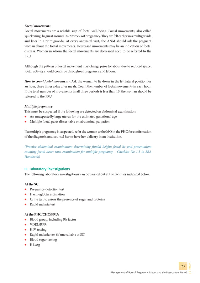 Guidelines for antenatal care and skilled attendance at birth by ANMs/LHVs/SNs | PDF