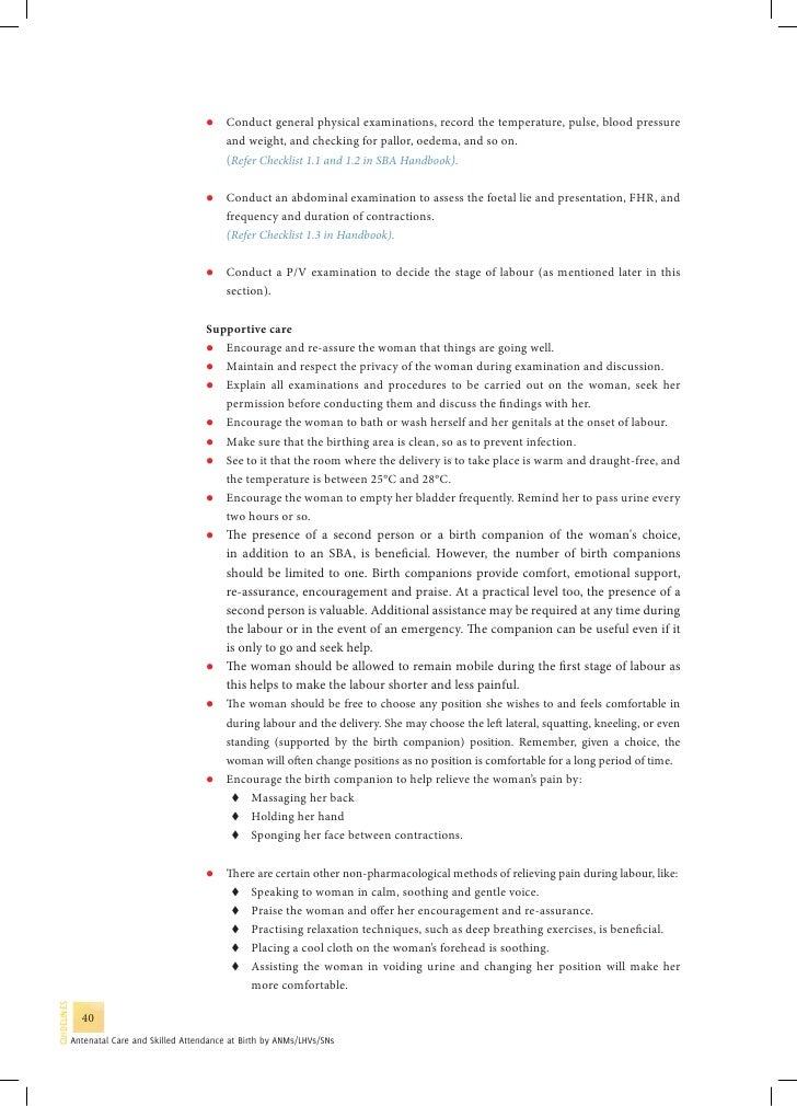 Guidelines for antenatal care and skilled attendance at birth by ANMs…