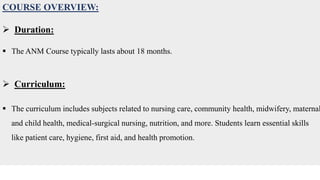 Nursing education programmes (ANM Course) | PPTX