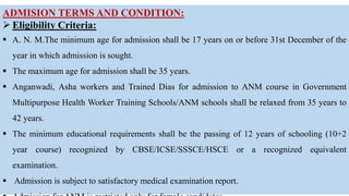 Nursing education programmes (ANM Course) | PPTX