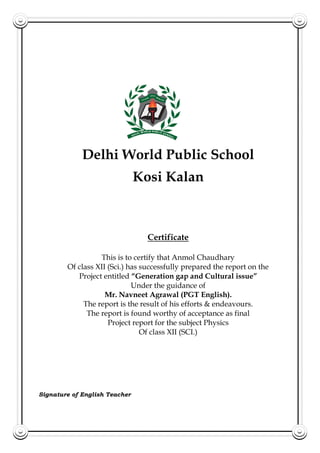 Anmol Project file(English).pdf | Parenting Teens | Parenting