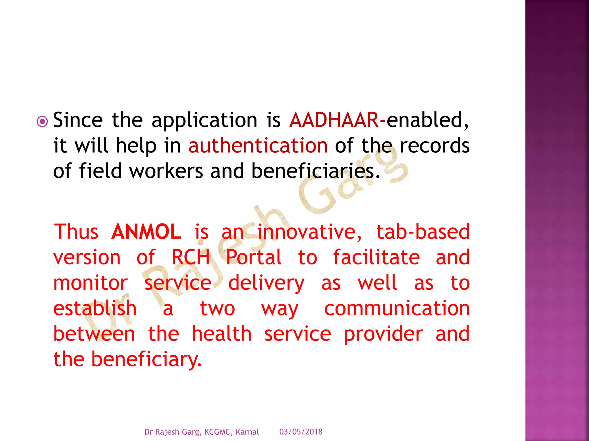ANM online (ANMOL Tab for Health workers) by Dr Rajesh Garg ,KCGMC ...