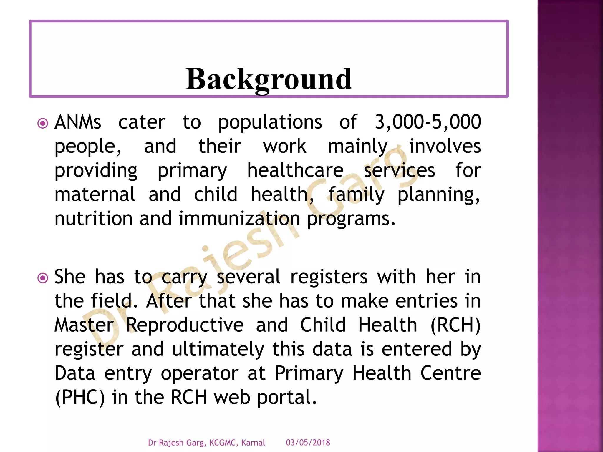 ANM online (ANMOL Tab for Health workers) by Dr Rajesh Garg ,KCGMC ...