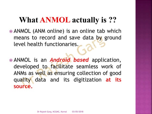ANM online (ANMOL Tab for Health workers) by Dr Rajesh Garg ,KCGMC, Karnal (Haryana, India ...