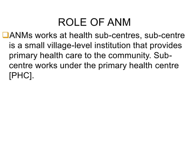 ANM (Auxiliary nurse midwife) | PPTX