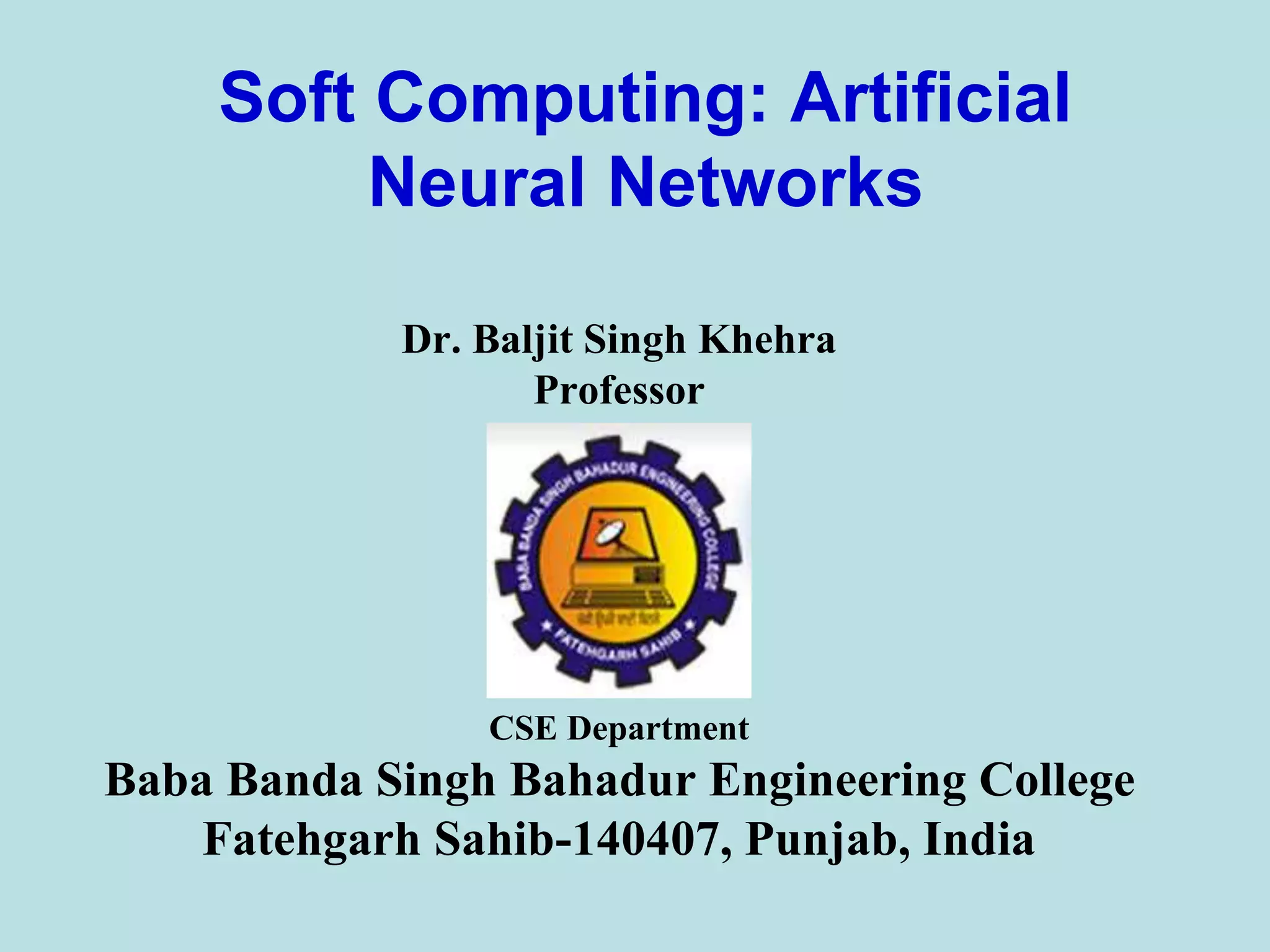 Artificial Neural Networks-Supervised Learning Models | PPT