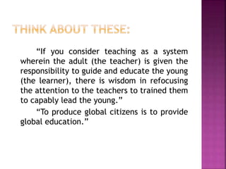 A Teacher for the World: Are You In? | PPTX