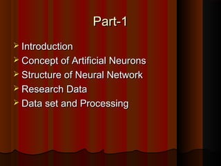 Application of An Artificial Neural Network | PPT