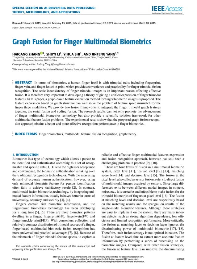 Graph fusion of finger multimodal biometrics | PDF