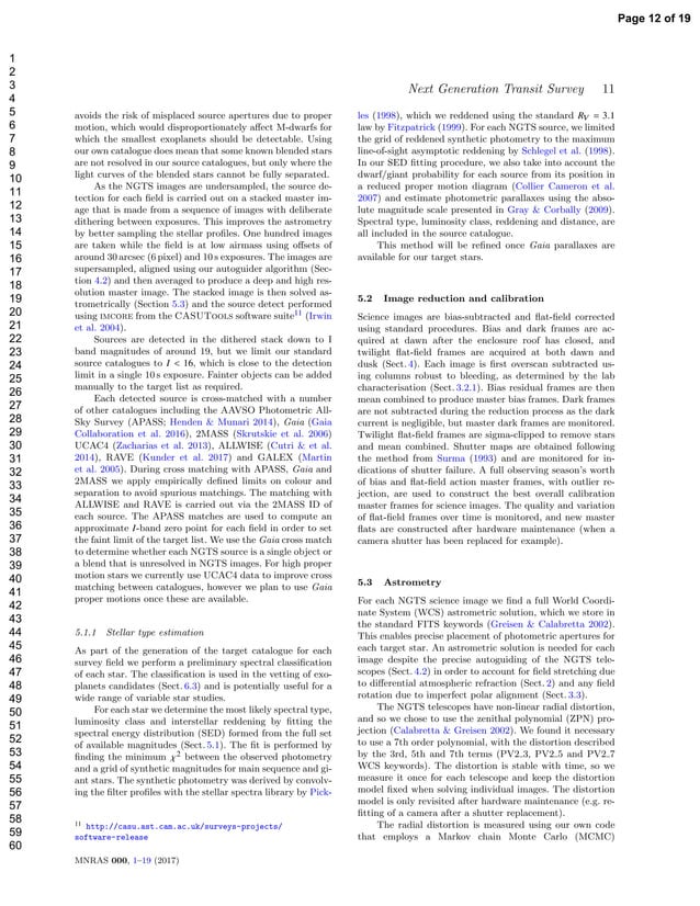 The Next Generation Transit Survey (NGTS) | PDF