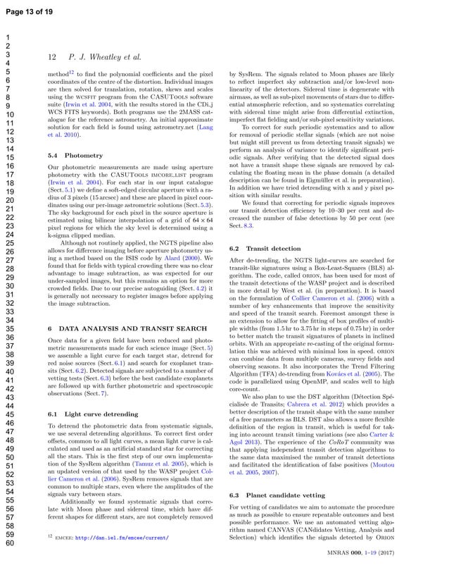 The Next Generation Transit Survey (NGTS) | PDF