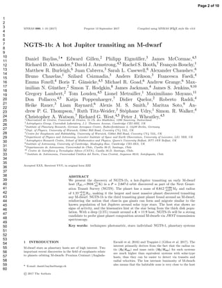 NGTS-1b: A hot Jupiter transiting an M-dwarf | PDF